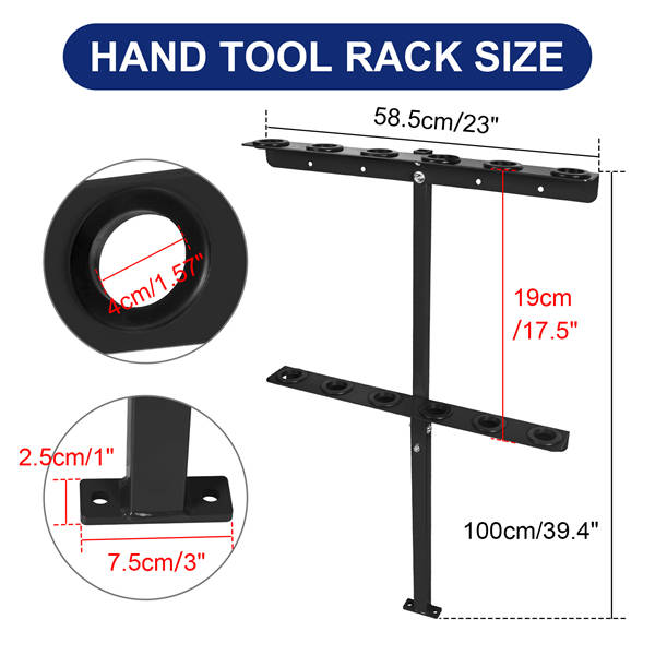 Landscape Hand Tool Rack for Truck Trailer, Vertical Hand Rack for ...