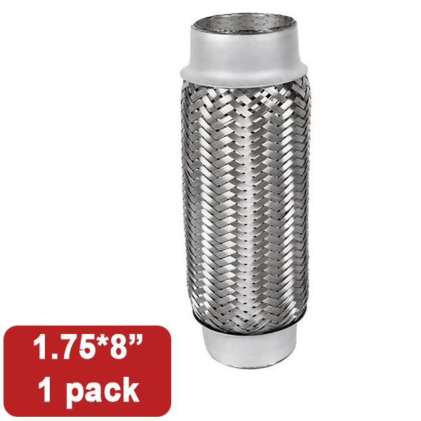Exhaust Flex Pipe,1.75” x 8” Heavy Duty Exhaust Flex Pipe Stainless ...